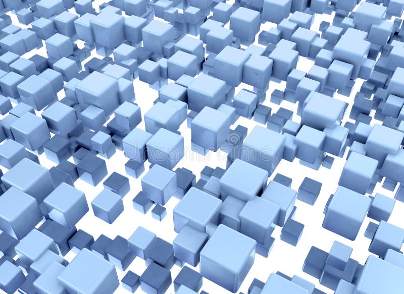 Blue Boxes Abstract Digital Illustration Stock Illustration ...