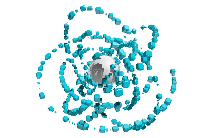 Flying geometry forms stock illustration. Illustration of vibrant ...