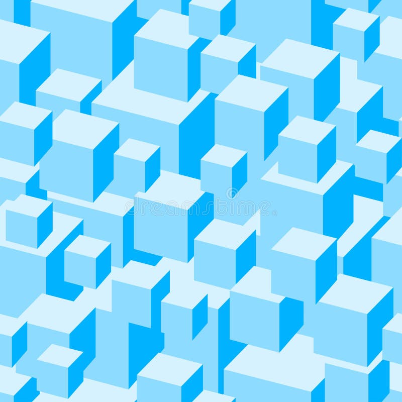 Blue Boxes Seamless Pattern. Stock Illustration - Illustration of ...
