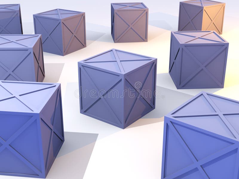 Blue Boxes in Stock stock illustration. Illustration of secure - 1215862
