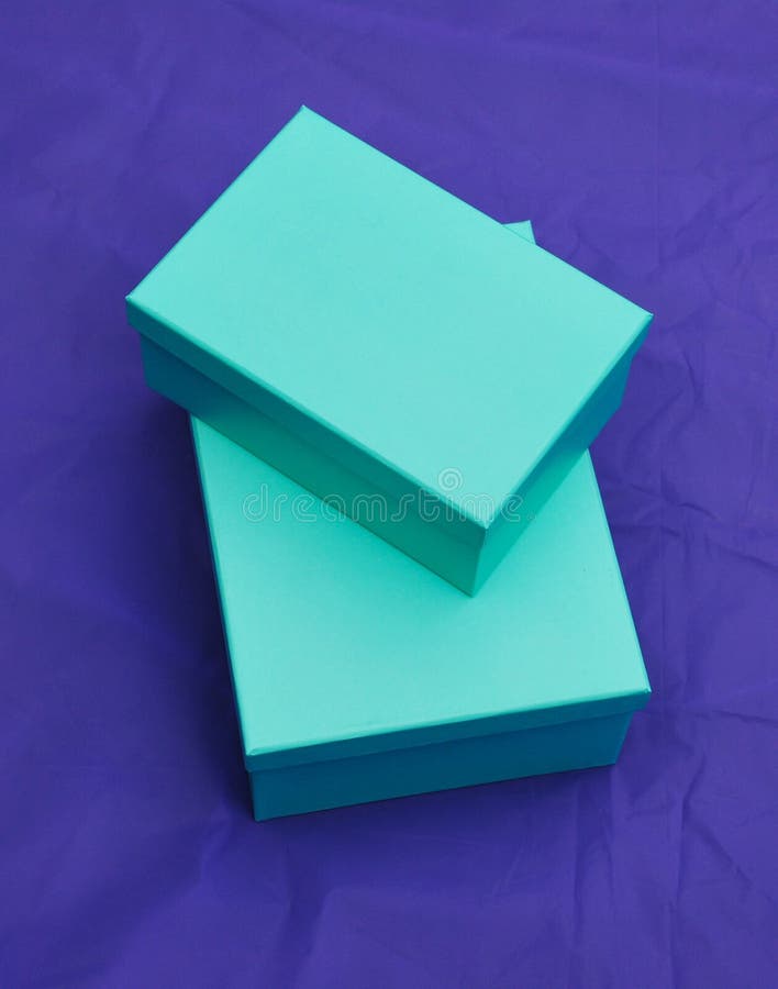 Blue boxes stock image. Image of present, covered, rectangle - 92629239