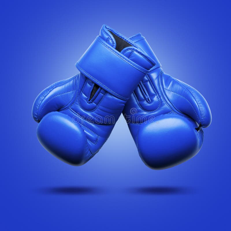 Blue boxing gloves stock image. Image of strength, winner - 210678999