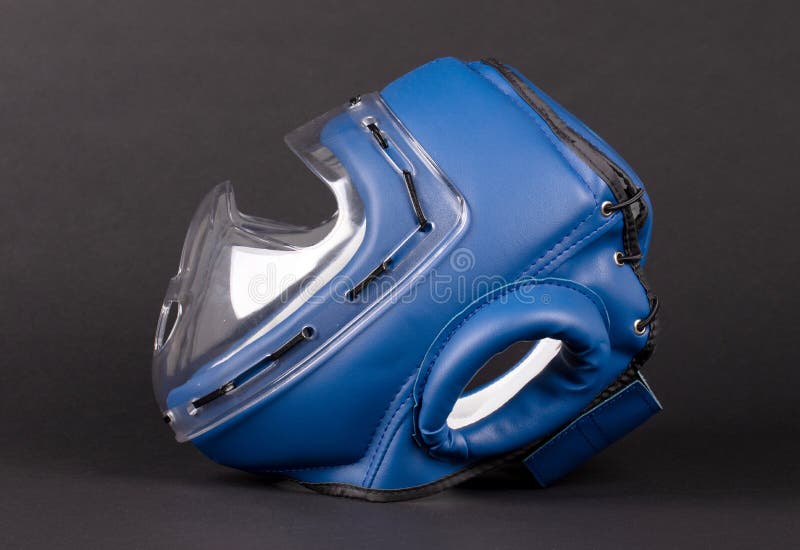 Blue Boxing Helmet, Modern Headgear Stock Photo - Image of helmet, blue ...