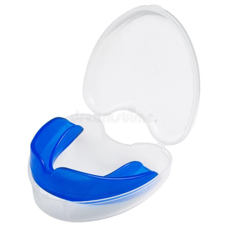 Blue Boxing Mouth Guard, in a Plastic Case, Protection of Teeth and ...