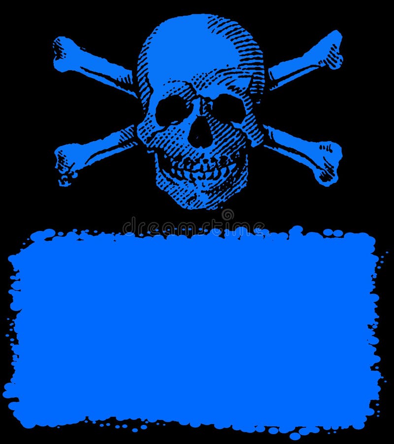 Blue Boy Skull and Crossbones with Space for Your Text or Design Stock ...