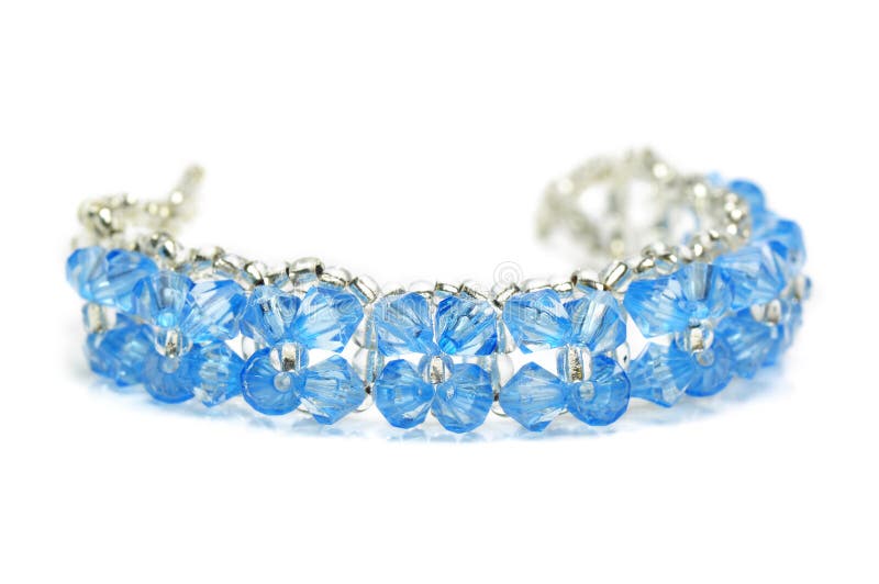 Blue bracelet stock image. Image of crystal, handmade - 23371903