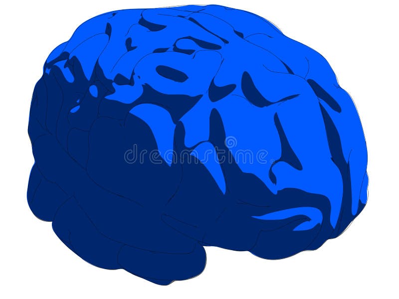 Blue brain stock vector. Illustration of head, brain, brainy - 9500482