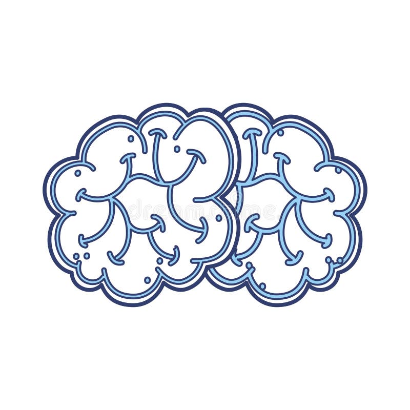 Blue brain cartoon stock vector. Illustration of creativity - 93593764