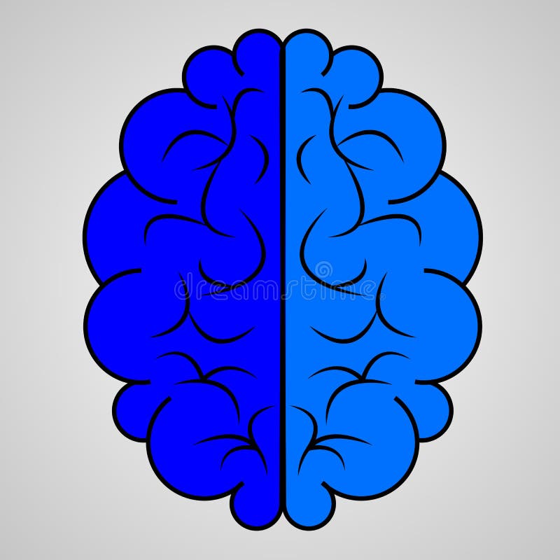 Blue brain icon stock vector. Illustration of expertise - 89320397