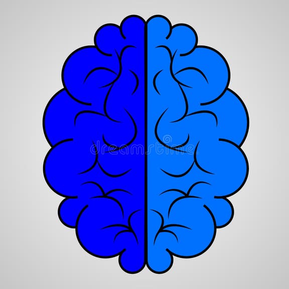 Blue brain icon stock vector. Illustration of expertise - 89320397