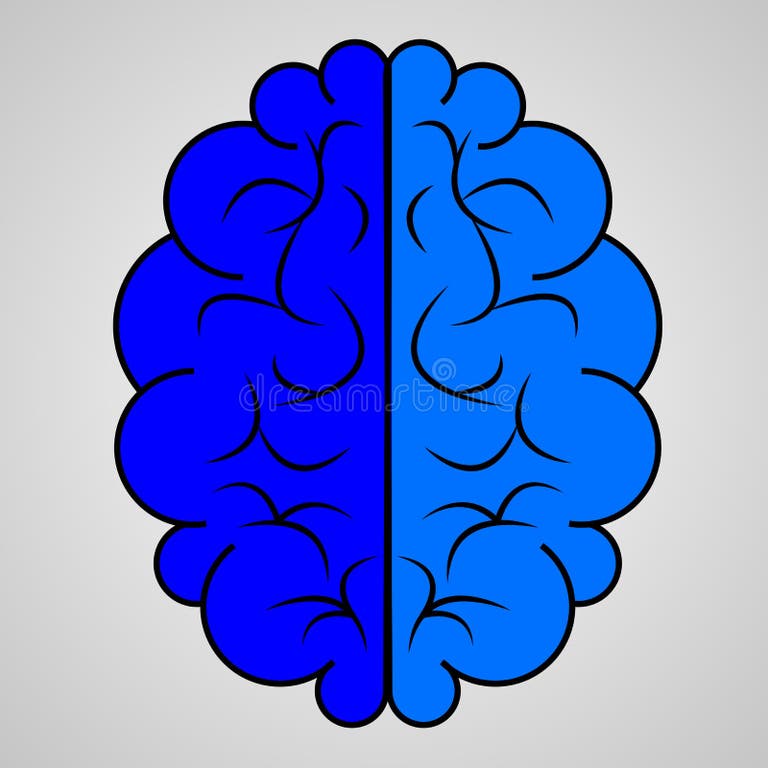 Blue brain icon stock vector. Illustration of expertise - 89320397