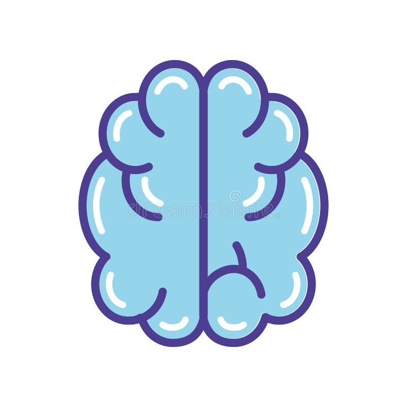 Vector Modern Brain Icon On Blue Background Stock Vector - Illustration ...