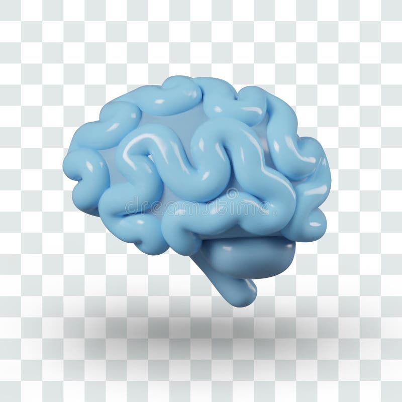 Blue Brain in Realistic Style. Symbol of Artificial Intelligence ...