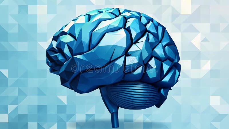 Blue Brain Spinning in a 3D Animation on Blue Background Stock Footage ...