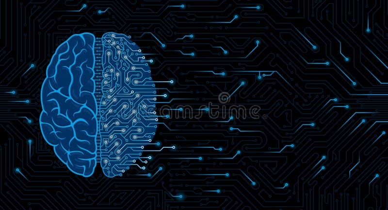 Half Brain Half Machine Stock Illustrations – 305 Half Brain Half ...