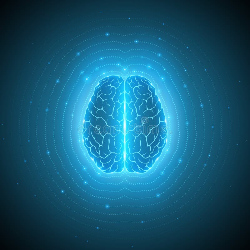 Blue brain stock illustration. Illustration of neurology - 20679145