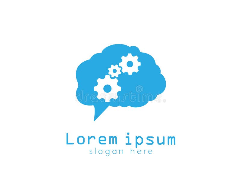 Brain gear logo stock illustration. Illustration of flash - 161635801
