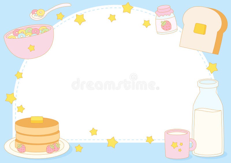 Blue breakfast party 2 stock vector. Illustration of cereal - 333694650