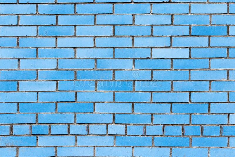 Blue Brick Wall with Dark Inter Layers Stock Image - Image of ...