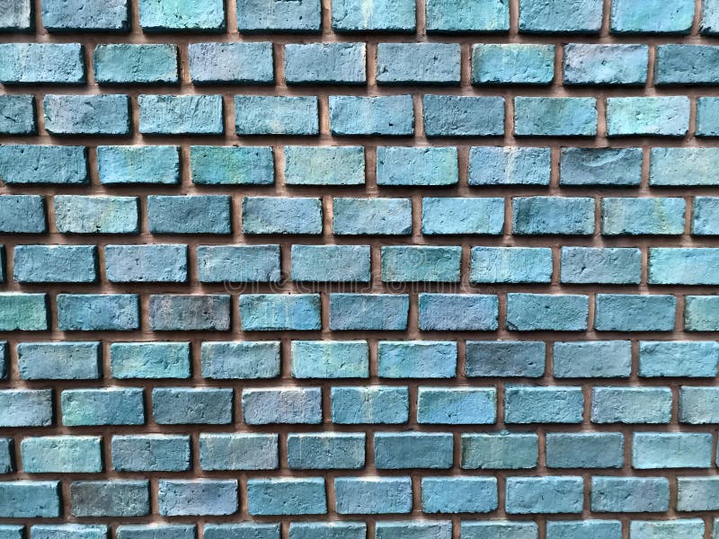 Blue Brick Pattern Decoration in Terior Design Background. Stock Image ...