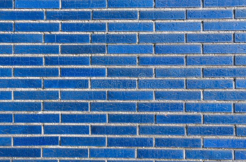 Blue Brick Wall Showcasing Uniform Geometric Pattern, Highlighting ...