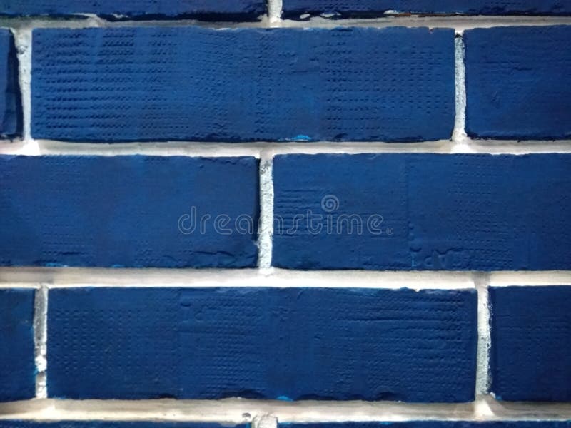 Blue Bricks Wall - Landscape Stock Photo - Image of landscape ...