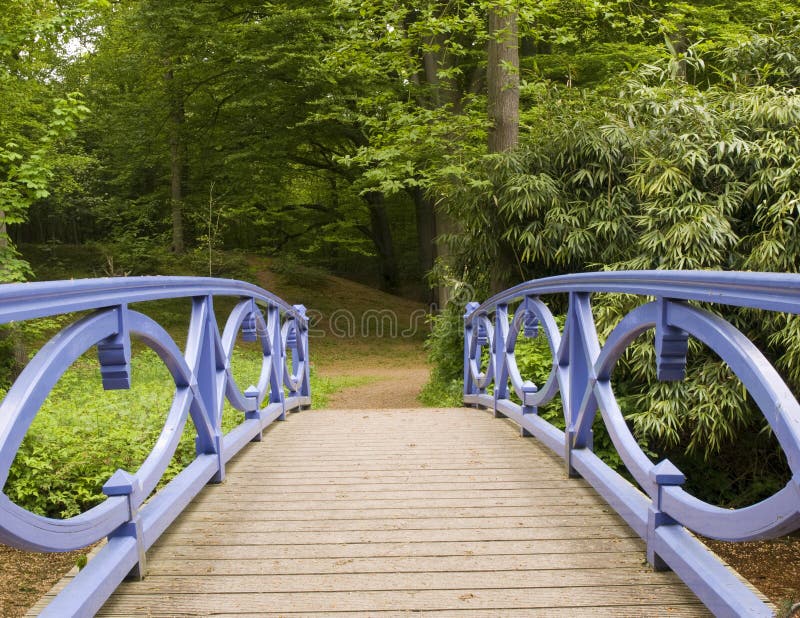 Bridge stock photo. Image of lily, garden, forest, reflection - 5648