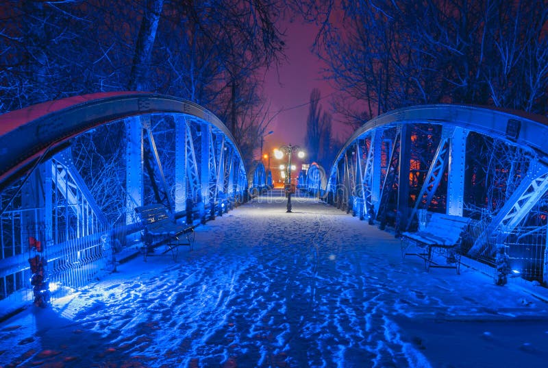 Blue Bridge in Bals, Romania Editorial Image - Image of seasonal, dark ...