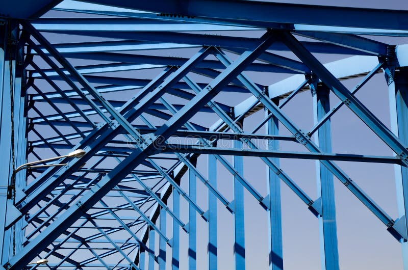 Blue Bridge stock image. Image of hardware, archway, azure - 91878869