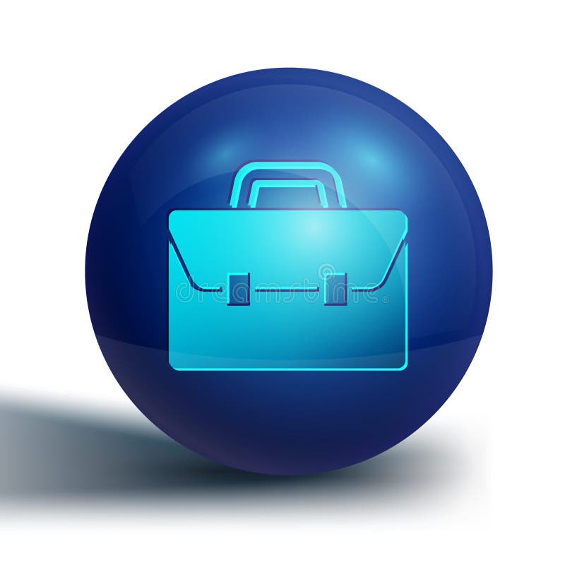 Blue briefcase icon stock illustration. Illustration of blue - 31889681