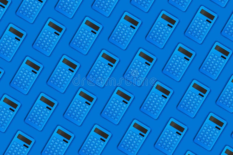 Blue Bright Calculators on a Pink Background Stock Image - Image of ...