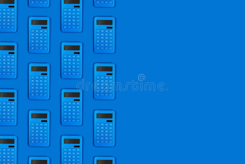 Blue Bright Calculators on a Pink Background Stock Image - Image of ...