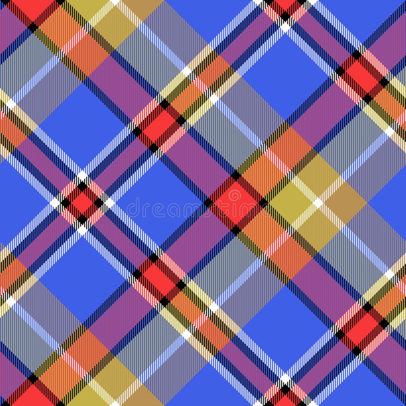 Blue Bright Color Check Plaid Seamless Fabric Texture Stock Vector ...