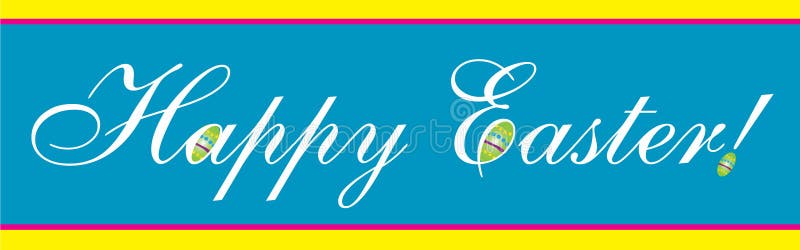 Blue Bright Colored Happy Easter Banner Stock Illustration ...