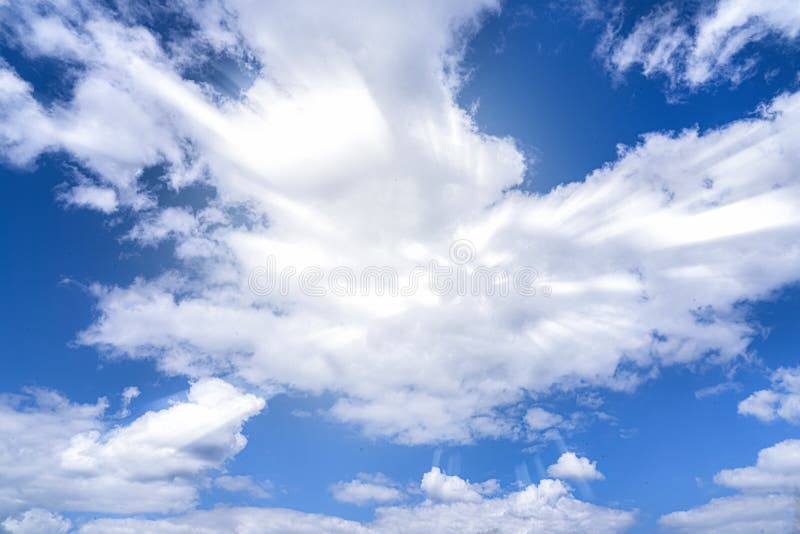 Blue Bright Contrasting Cold Sky, the Sun`s Rays Break through the ...