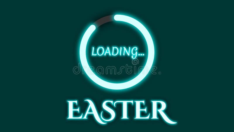Blue Bright Easter Loading Illustration on Dark Blue Background Stock ...