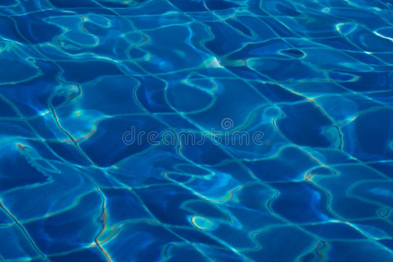 Blue and Bright Ripple Water Surface in Swimming Pool with Sun ...