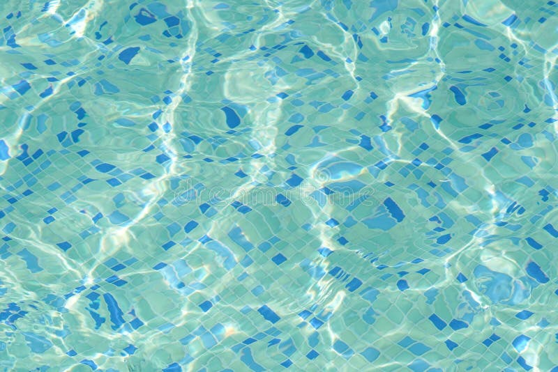 Blue Bright Water in Swimming Pool with Sun Reflection. Ripple Water ...