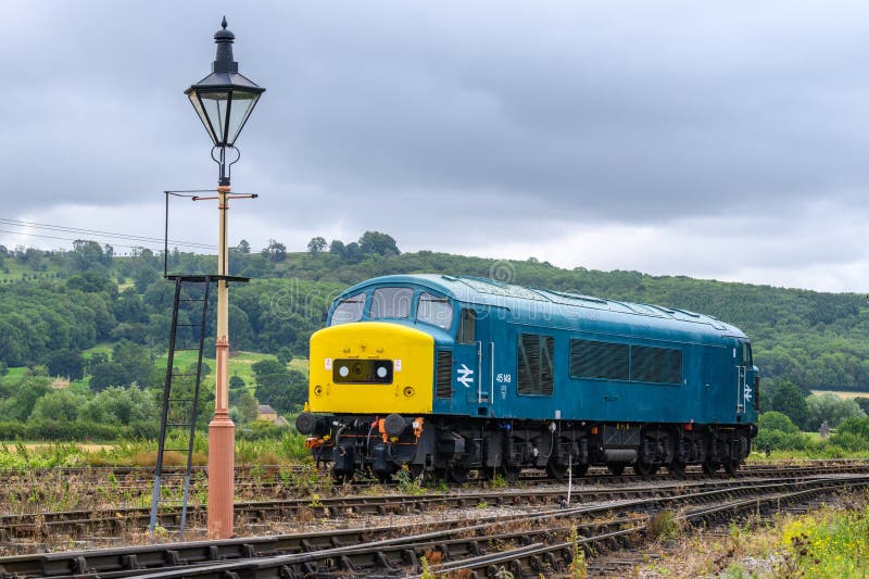 Blue British Diesel Locomotive Engine Stock Photo - Image of livery ...