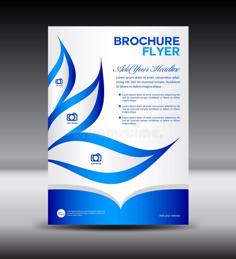 Blue Brochure Flyer Template,newsletter Design, Leaflet Template Stock ...