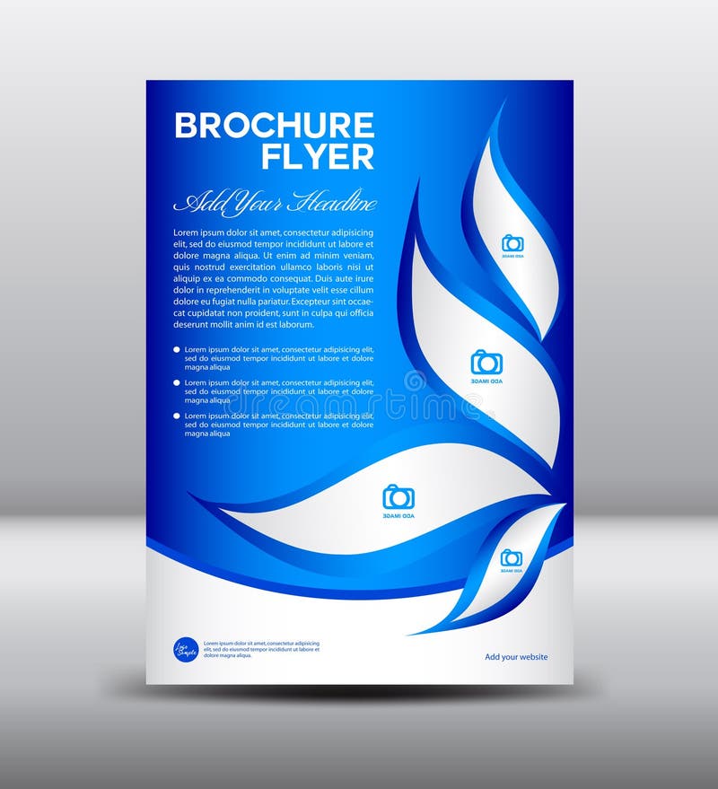 Blue Brochure Flyer Template,newsletter Design, Leaflet Template Stock ...