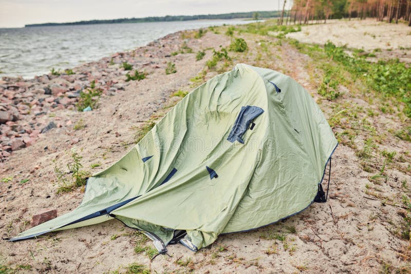 Blue Broken Camping Tent Stock Photos - Free & Royalty-Free Stock ...