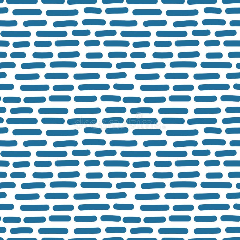 Blue Broken Line Endless Wallpaper. Hand Drawn Dash Lines Seamless ...