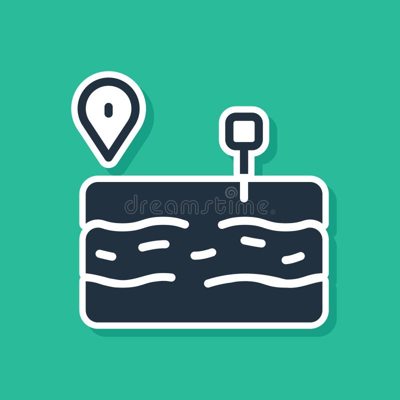 Blue Broken Road Icon Isolated on Green Background. Vector Stock Vector ...