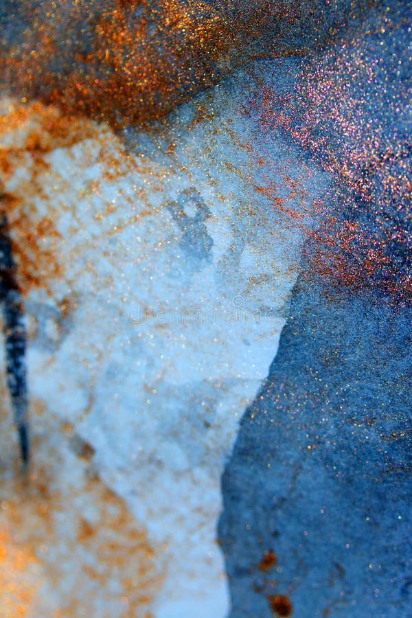 Blue and Bronze Paint on a Textured Background Stock Photo - Image of ...