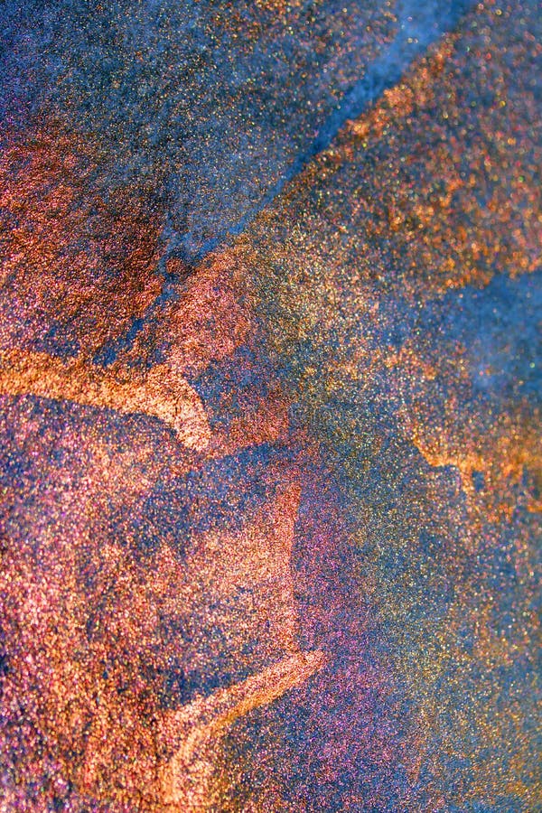 Blue and Bronze Paint on a Textured Background Stock Photo - Image of ...
