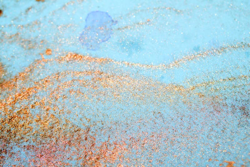 Blue and Bronze Paint on a Textured Background Stock Image - Image of ...