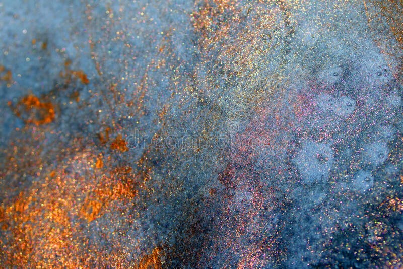 Blue and Bronze Paint on a Textured Background Stock Photo - Image of ...
