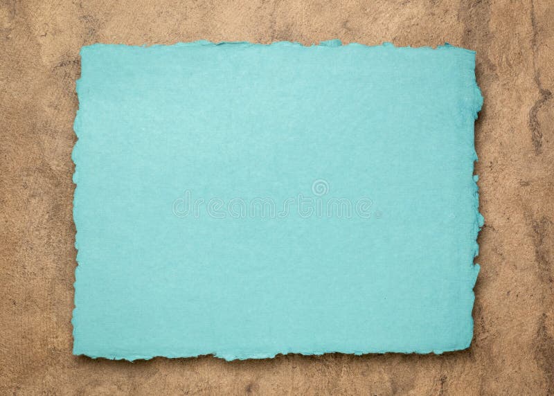 Blue and Brown Abstract, a Sheet of Blank Rag Paper Against Textured ...