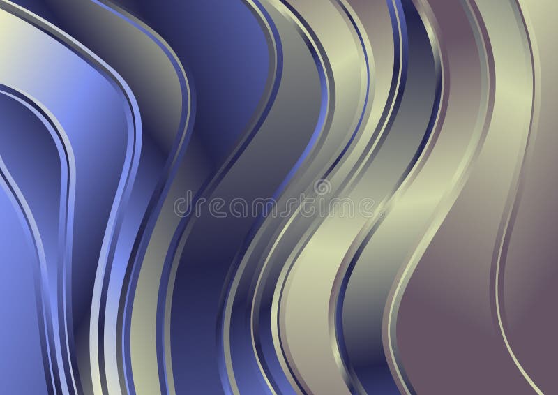 Blue Brown and Gold Abstract Gradient Vertical Wave Background Vector ...